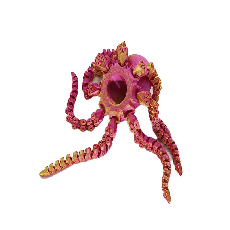 3D Printed Octopus Fidget Toy - Flexible Articulated Skull Octopus Hand ...