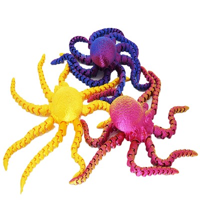 3D Printed Octopus Fidget Toy - Flexible Articulated Skull Octopus Hand ...